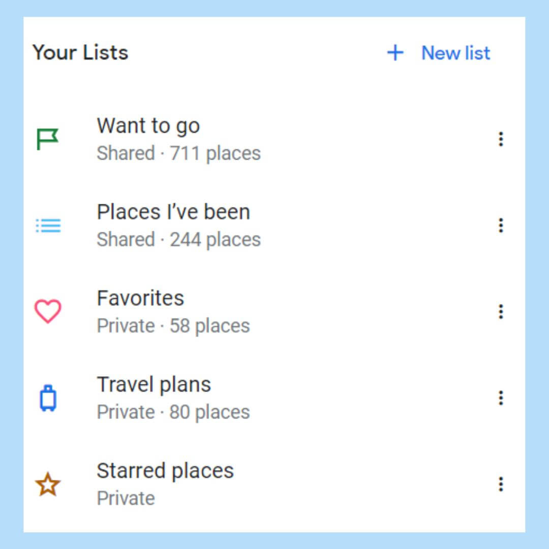 How to use Google Map Lists to track your travels – Stroll with Nicole